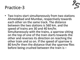 Time Speed & Distance - Important Questions for GMAT/ CAT | PPTX