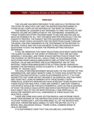 Tsdf testimony studies on diet and foods (1926) | PDF