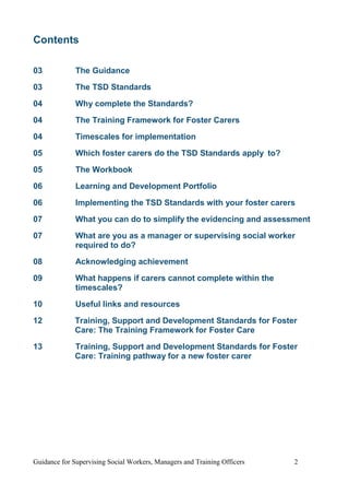 Training Support & Development (TSD) Standards - Foster Carer ...