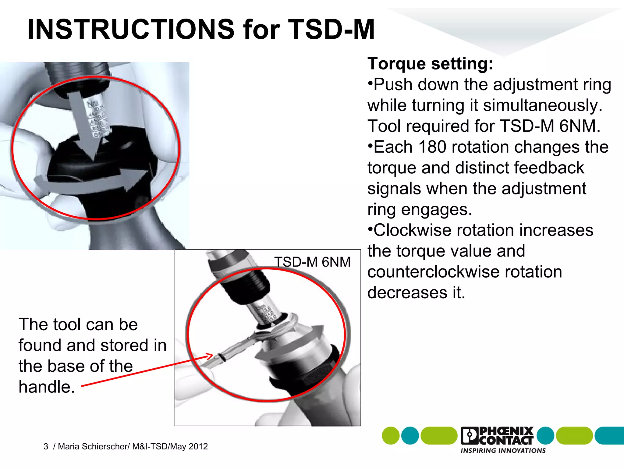 Adjustable Torque Screwdriver tools by Phoenix Contact | PPT