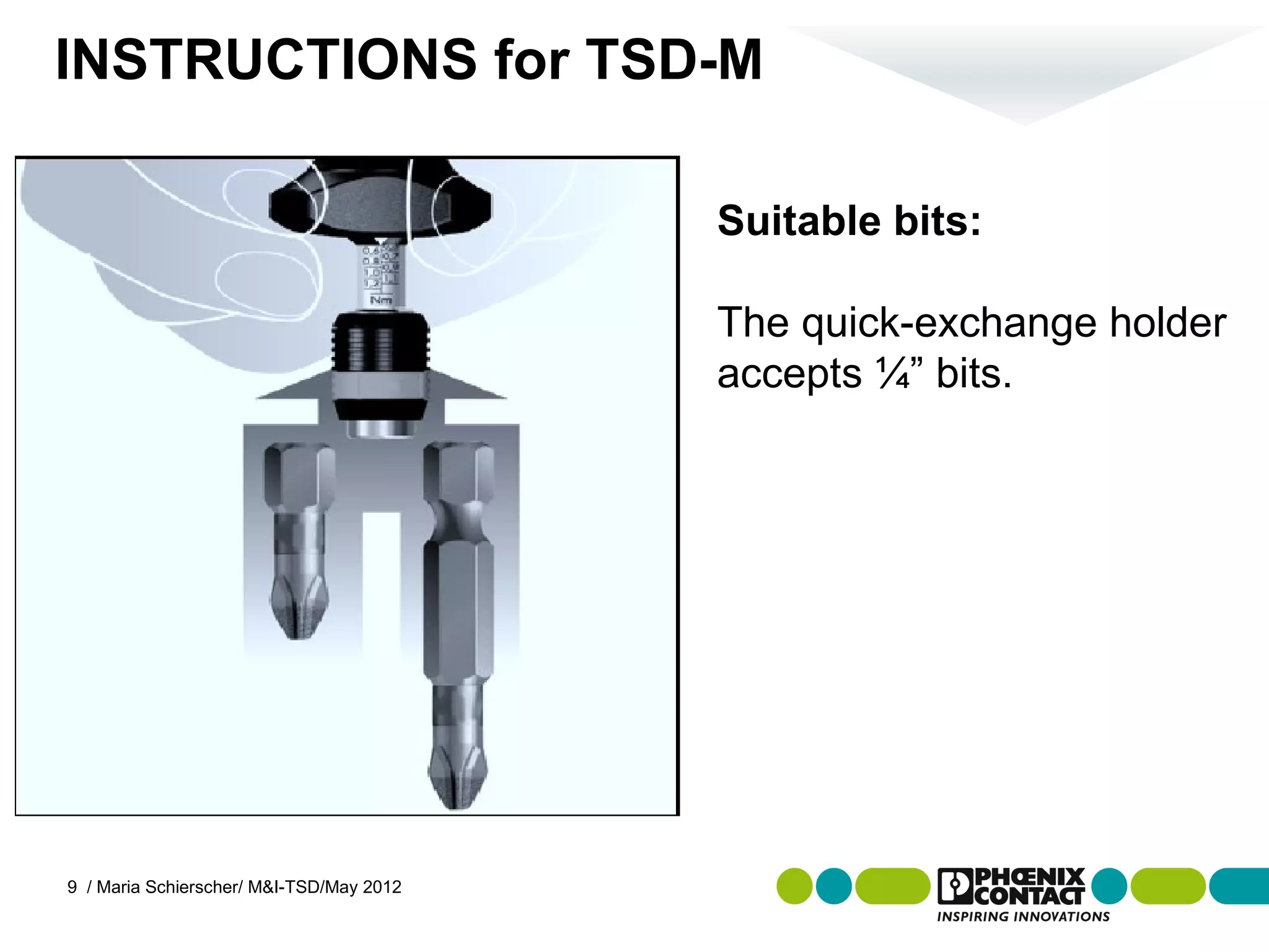 Adjustable Torque Screwdriver tools by Phoenix Contact | PPT