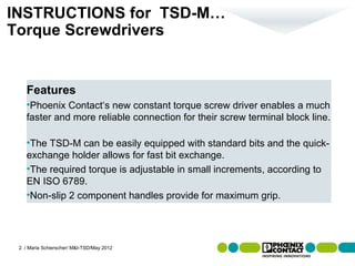 Adjustable Torque Screwdriver tools by Phoenix Contact | PPT