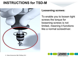 Adjustable Torque Screwdriver tools by Phoenix Contact | PPT