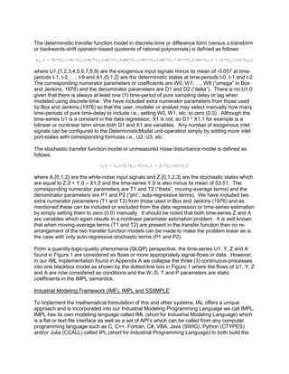Time Series Estimation of Gas Furnace Data in IMPL and CPLEX Industrial Modeling Framework (TSE ...