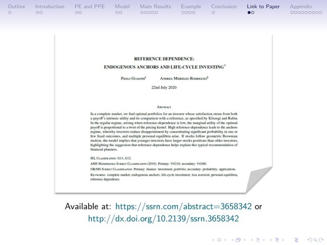 Reference Dependence: Endogenous Anchors and Life-Cycle Investing | PPT