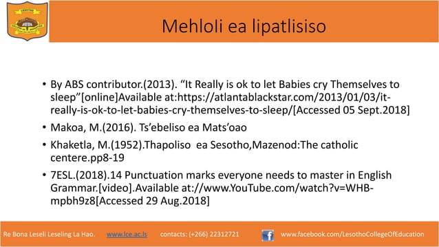 Ts'ebeliso ea mats'oao | PPTX