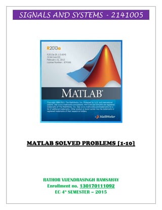 Ss matlab solved | PDF