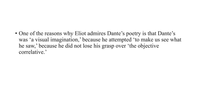 T.S Eliot as a critic & his objective correlative | PPTX | Poetry ...
