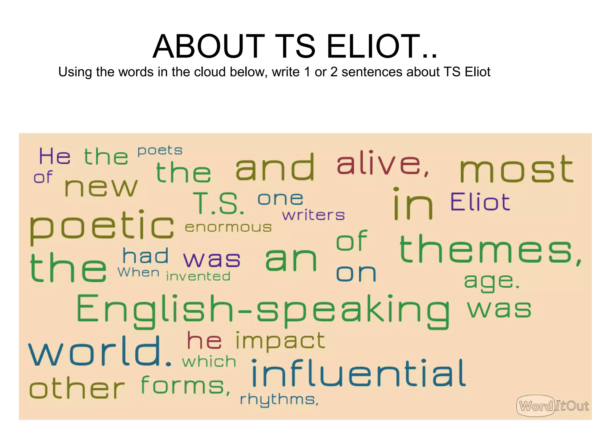 Ts eliot presentation | PPT