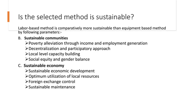 Labour Based Method vs Equipment Based Method | PPTX | Civil ...