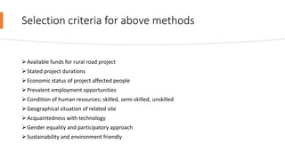Labour Based Method vs Equipment Based Method | PPTX