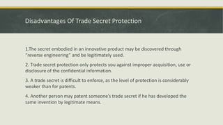 Trade Secret in Nutshell | PPTX | Business | Business and Finance