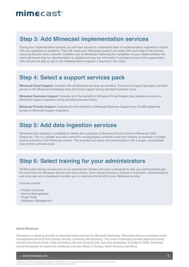 Tsg mimecast-service-comparison-datasheet | PDF | Email | Internet