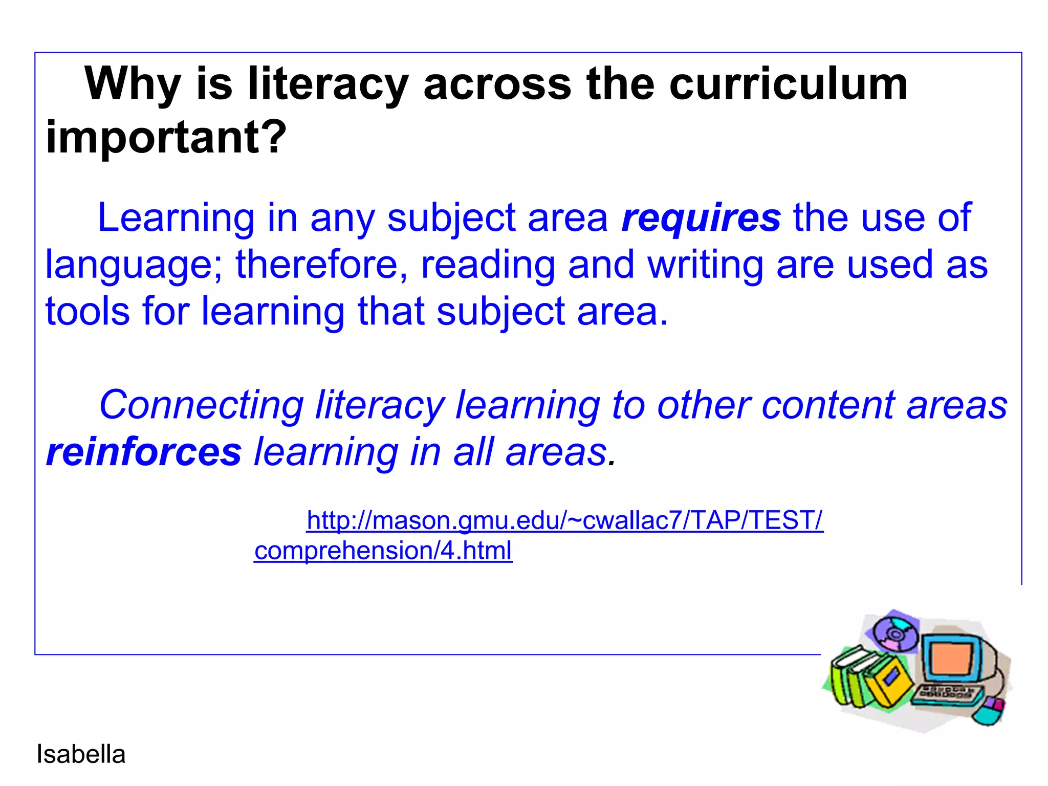 Literacy Across the Curriculum | PDF