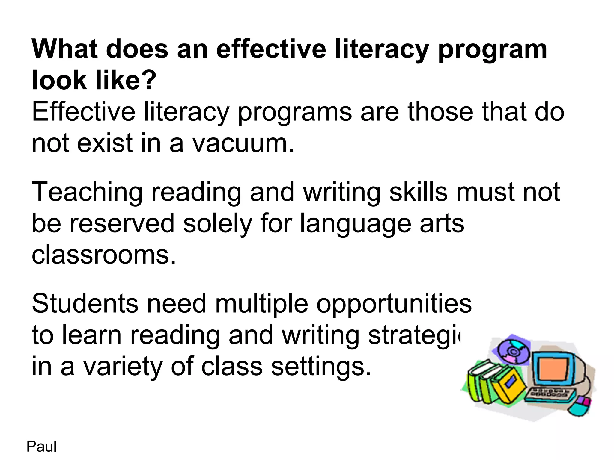Literacy Across the Curriculum | PDF