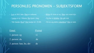 Pronomen - Urberg | PPT