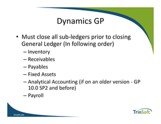 Year-End Close Process for Microsoft Dynamics GP | PPT