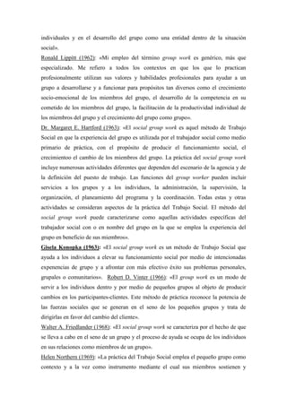 Trabajo Social en Grupos | PDF