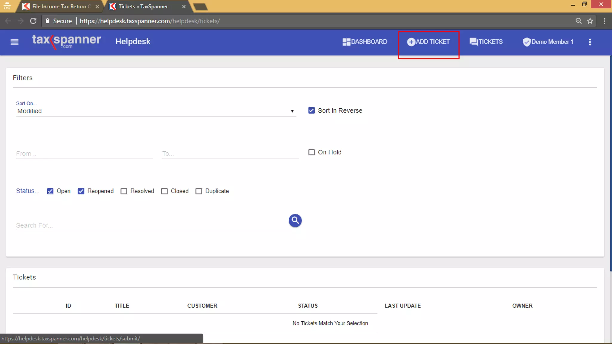 TaxSpanner: Helpdesk Ticketing System | PPTX