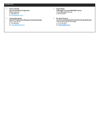 Tshepo morailane(resume) | DOCX