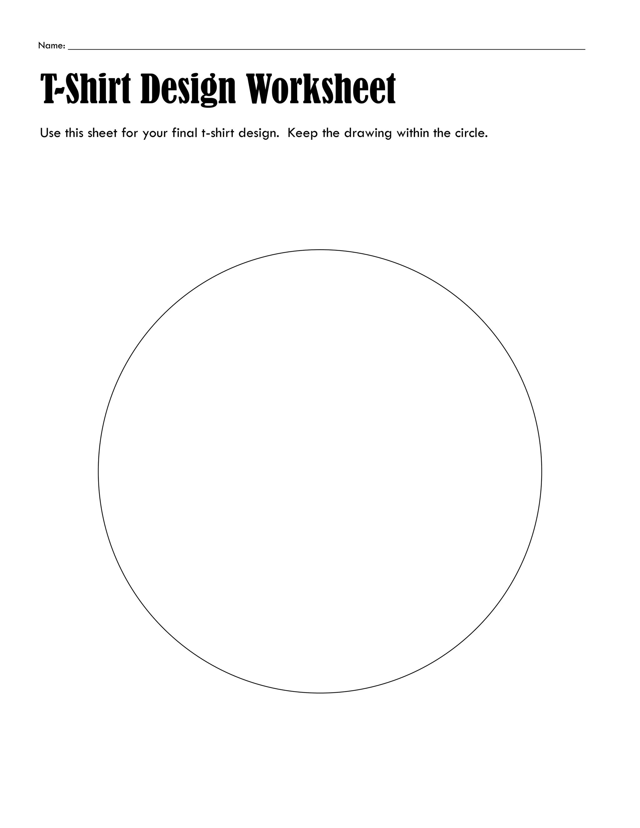 T shirt Design Worksheet | PDF