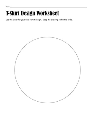 T shirt Design Worksheet | PDF | Needlework | Arts and Crafts