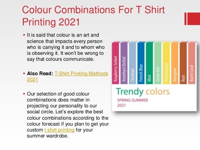 T Shirt Printing Colour Combinations | PPTX