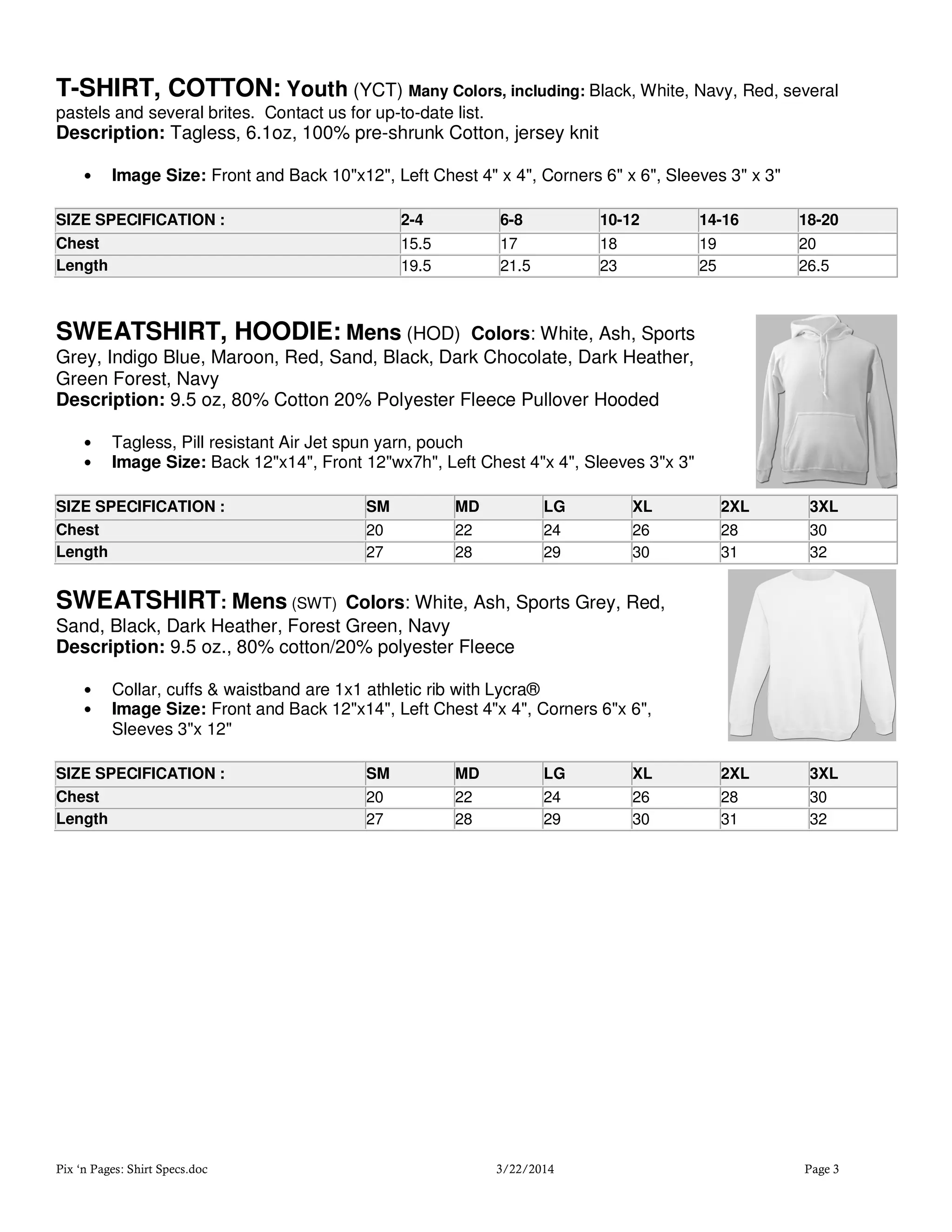 T shirt specs | PDF