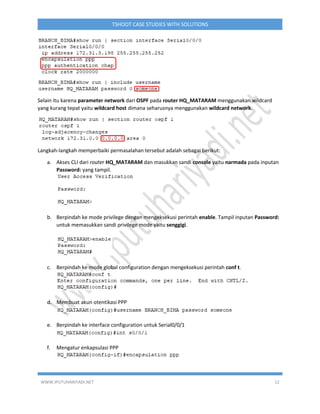 Pembahasan Solusi Troubleshooting & Maintaining Computer Network (TSHOOT) Case Studies | PDF