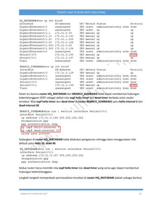 Pembahasan Solusi Troubleshooting & Maintaining Computer Network (TSHOOT) Case Studies | PDF
