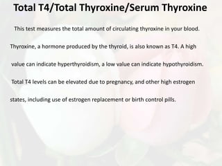 Tsh,t3&t4 test | PPTX