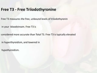 Tsh,t3&t4 test | PPTX
