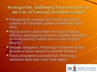 Tshwane Food Security Presentation(1) | PPT