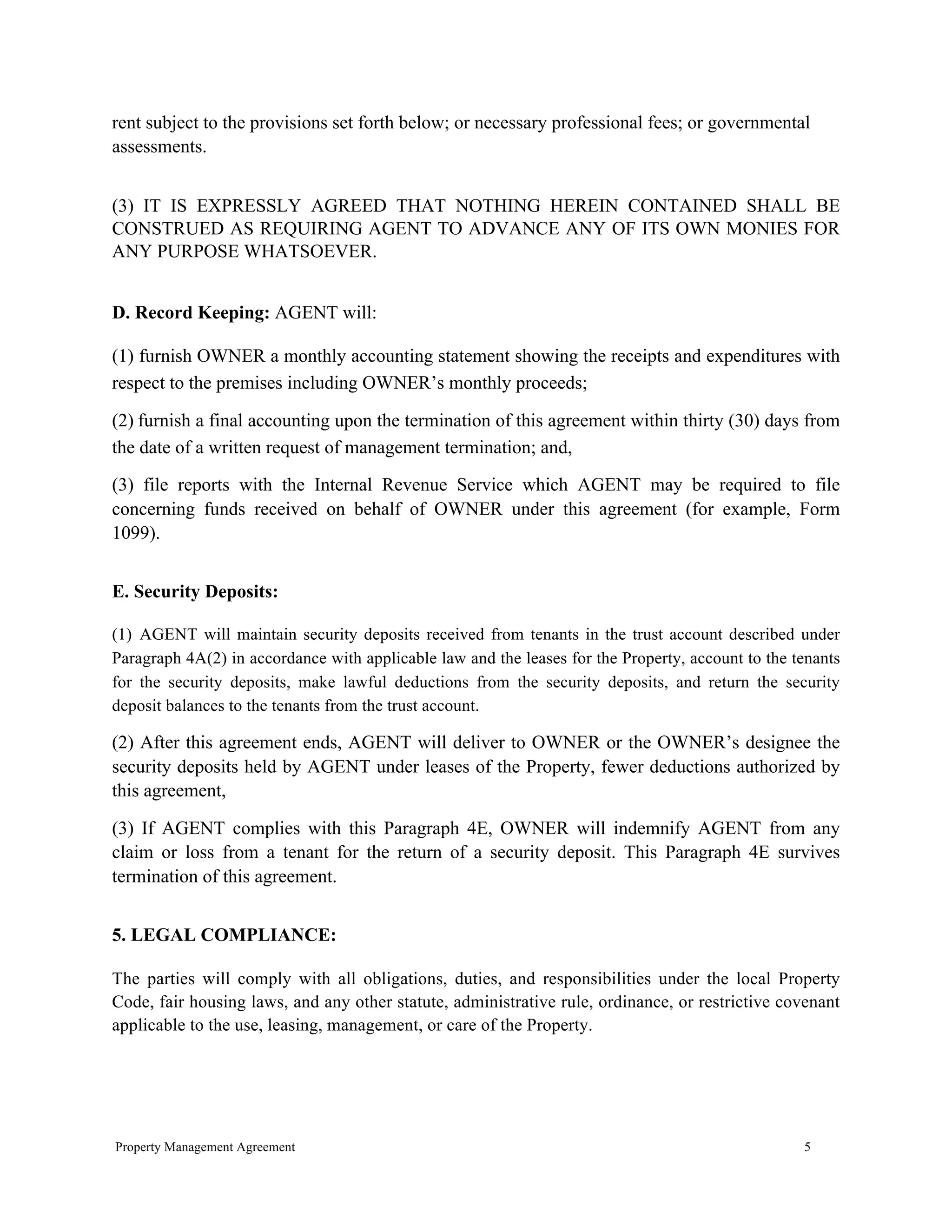 TSI Residential Propertyl Management Agreement | PDF