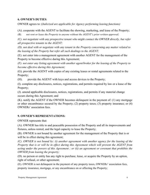 TSI Residential Propertyl Management Agreement | PDF