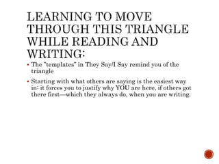 Introduction to They Say/I Say: Review | PPTX