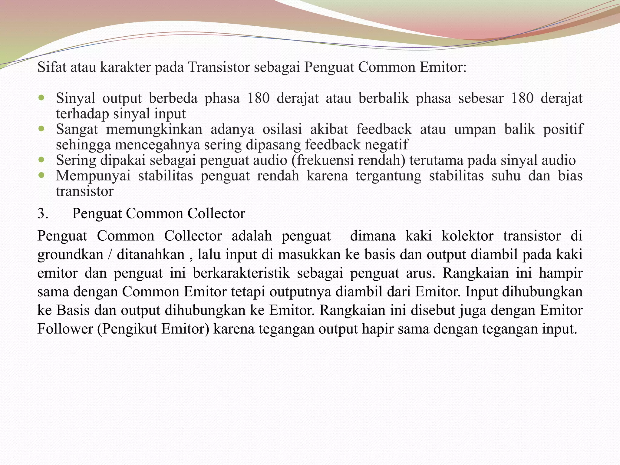 Penguat transistor | PPTX