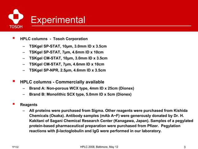 TSK-GEL Cation Exchange STAT Columns_TP132 | PPT