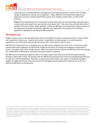 RTC Analyst Paper: ESG - IBM Real-time Compression Optimizes Primary ...