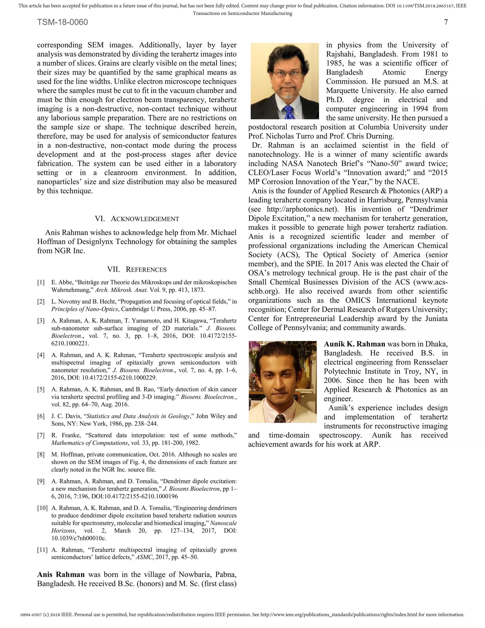 Nanoscale Metrology Of Line Patterns On Semiconductor By Continuous