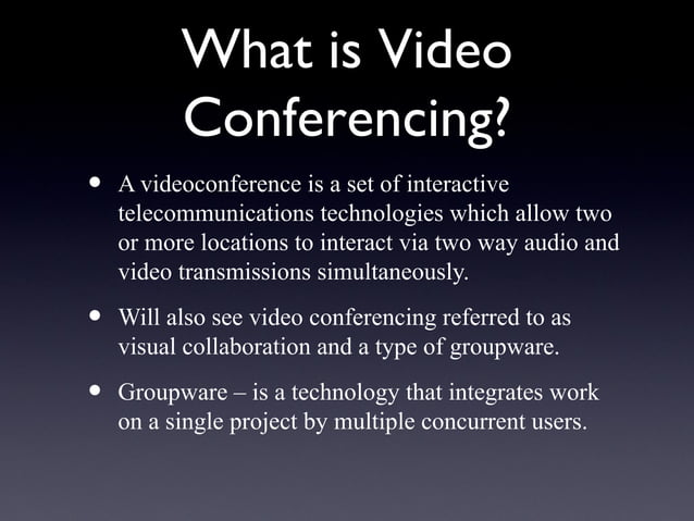Video Conferencing | PPT | Computer Networking | Computing