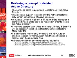 Tsm ad restore | PPT