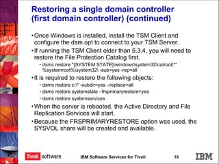 Tsm ad restore | PPT