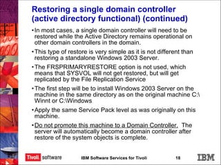 Tsm ad restore | PPT