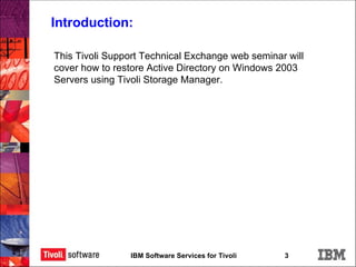 Tsm ad restore | PPT