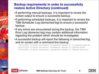 Tsm ad restore | PPT