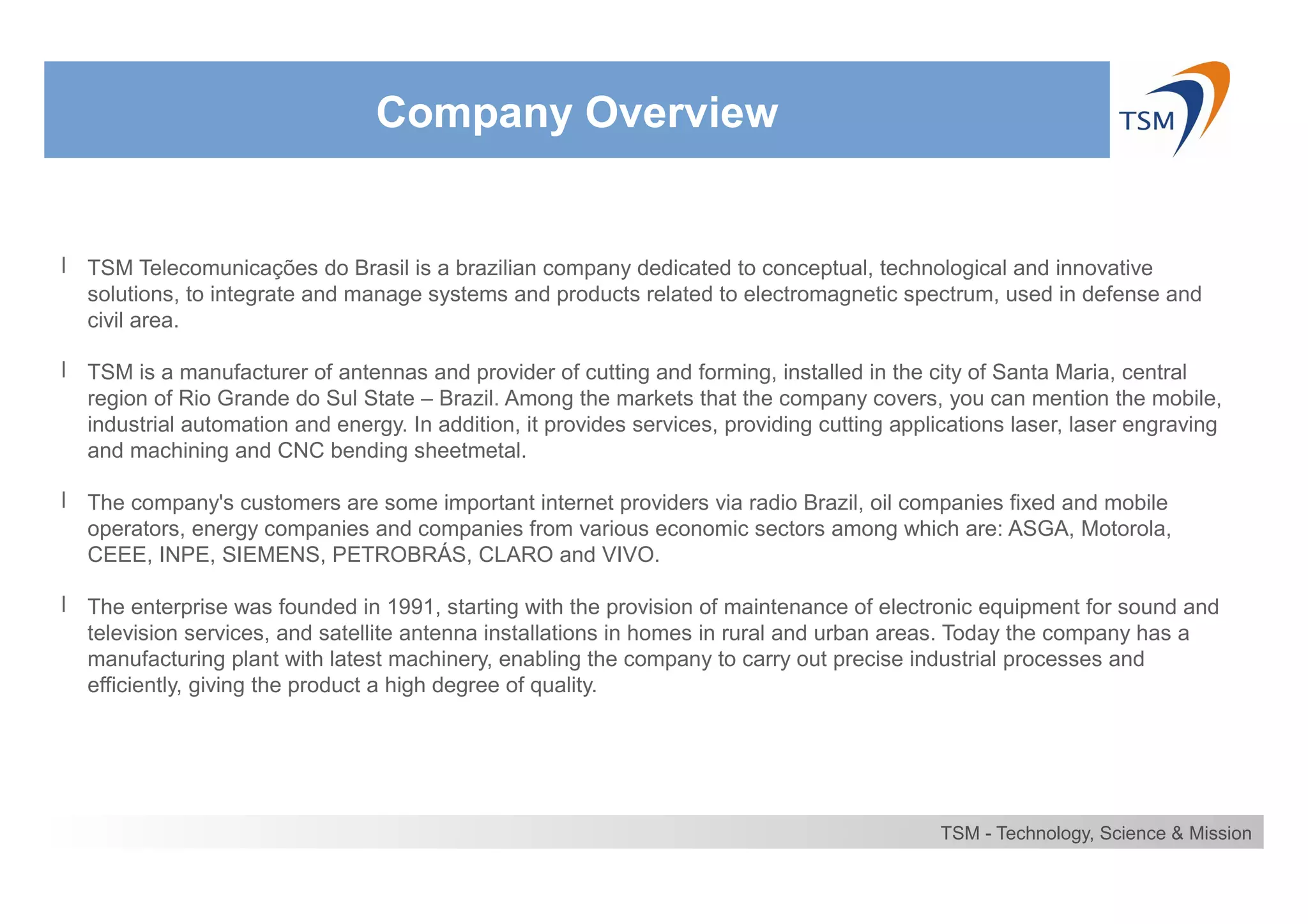 TSM Antennas - Company Profile | PDF