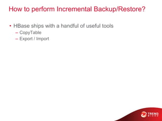 HBase Incremental Backup | PPT