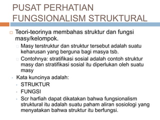 TEORI SOSIOLOGI: FUNGSIONALISME STRUKTURAL DURKHEIM | PPTX
