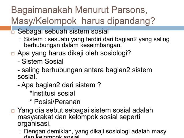 TEORI SOSIOLOGI: FUNGSIONALISME STRUKTURAL DURKHEIM | PPTX